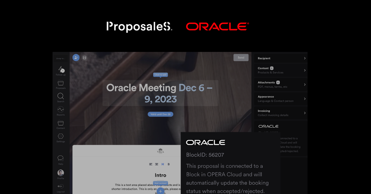 7 efficiency benefits of the Proposales & OPERA Cloud integration — Proposales™